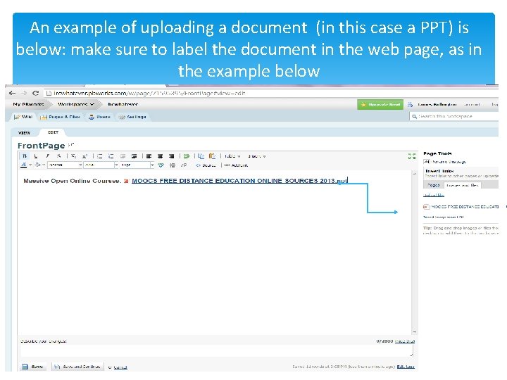 HOW TO CONSTRUCT A BASIC WEBPAGE VIA PBWORKS