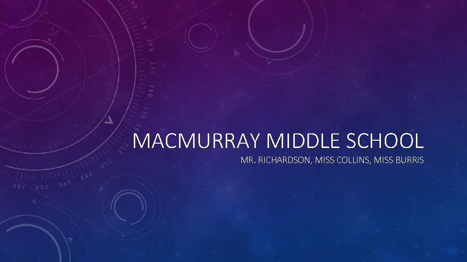 MACMURRAY MIDDLE SCHOOL MR RICHARDSON MISS COLLINS MISS