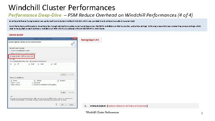 Windchill Cluster Performances Performance DeepDive PSM Reduce Overhead