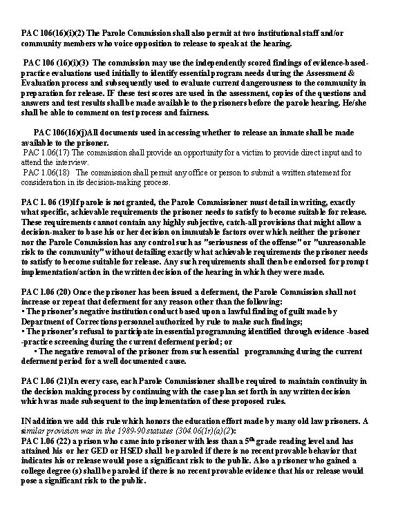 Before The State of Wisconsin Department of Corrections