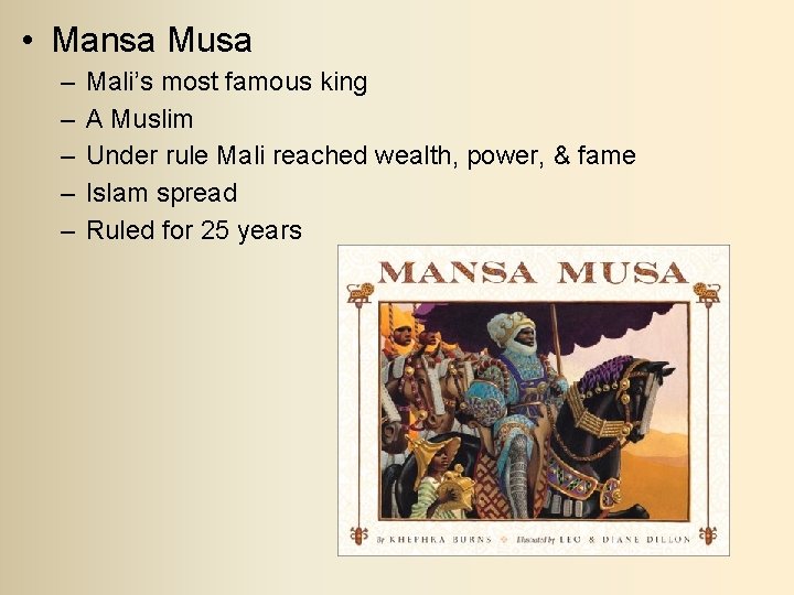 Mansa Musa Grade 7 Mansa Musa Himself Mansa