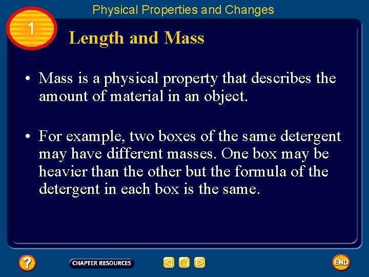 Table of Contents Chapter Matter and Its Changes