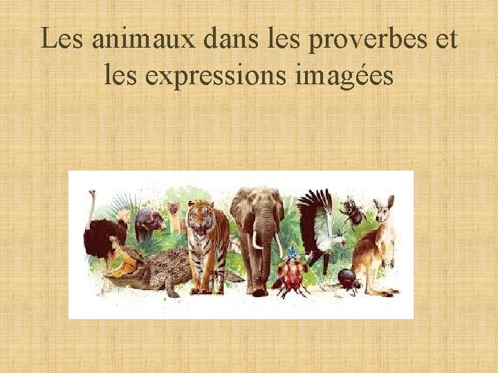 Les animaux dans les proverbes et les expressions