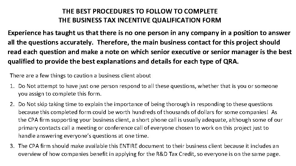 HOW TO COMPLETE THE BUSINESS QUALIFICATION FORM BQF