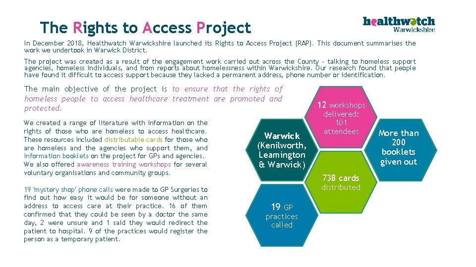 The Rights to Access Project In December 2018