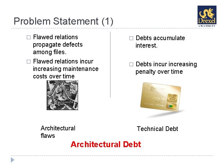 Quantifying Architectural Debt Presented by Lu Xiao Drexel