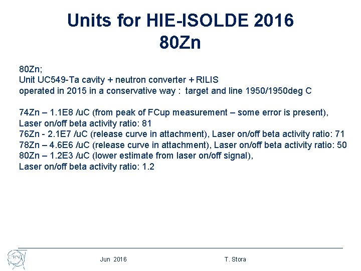 RIB intensity and purity Cross section Units for