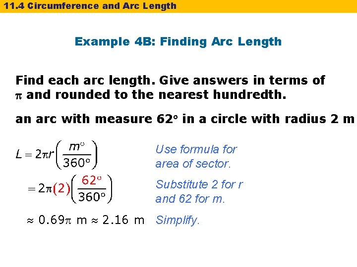 11 4 Circumference and Arc Length Warm Up
