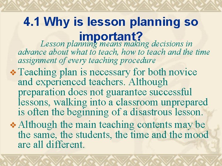 4 1 Why is lesson planning so important
