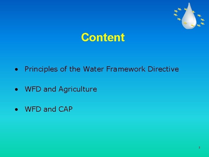 1 Content Principles of the Water Framework Directive