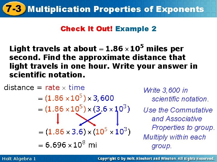 Multiplication Properties 7 3 Multiplication Properties of Exponents