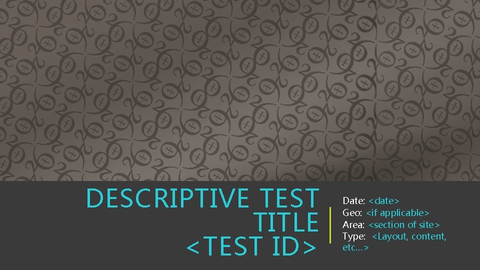 TEST CHARTER TEMPLATE Brought to you by Type
