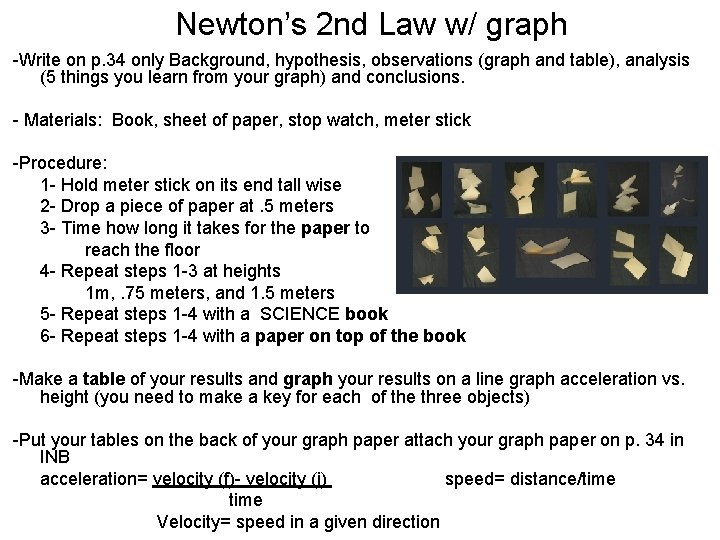 Newtons 2 nd Law w graph Write on