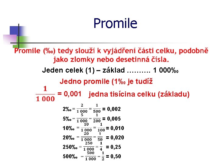 Promile Matematika 7 ronk Promile Obecn plat e