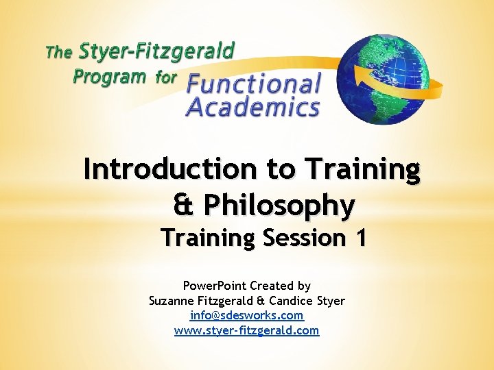 Introduction to Training Philosophy Training Session 1 Power