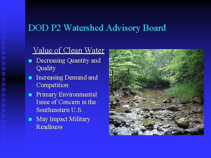 DOD P 2 WATERSHED ADVISORY BOARD University of