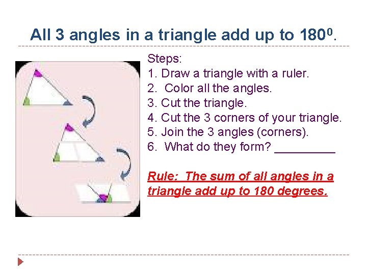 Triangles Objective Learn to name and classify triangles