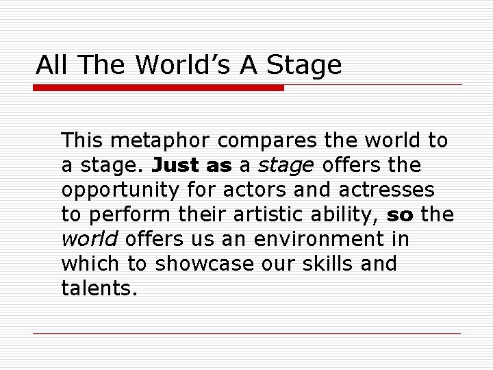 Sentence Structure Higher Imagery Refresher Look back at
