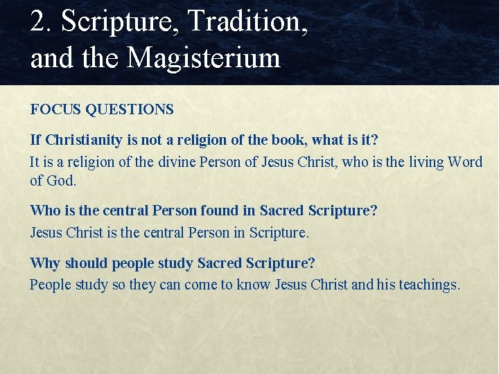 Chapter 1 What is the Bible Understanding the