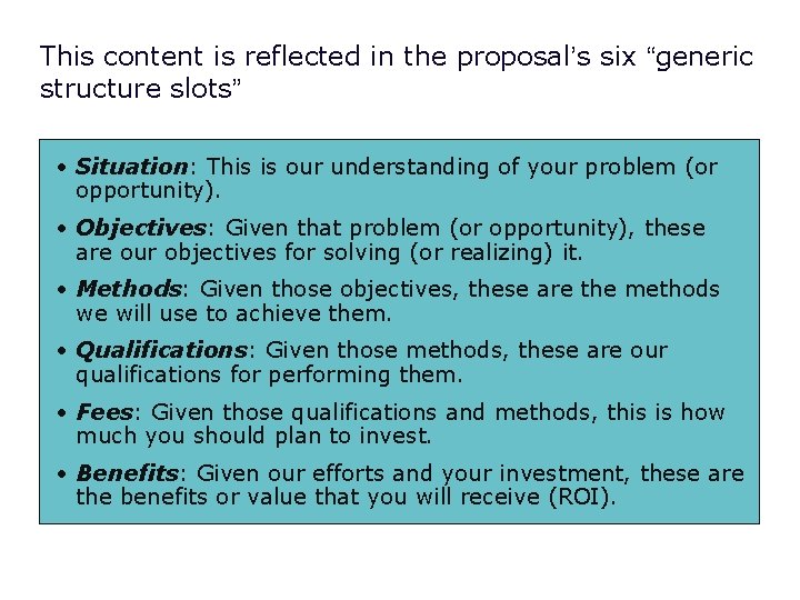 The Proposal COMPOSING THE BACKGROUND SECTION Make sure