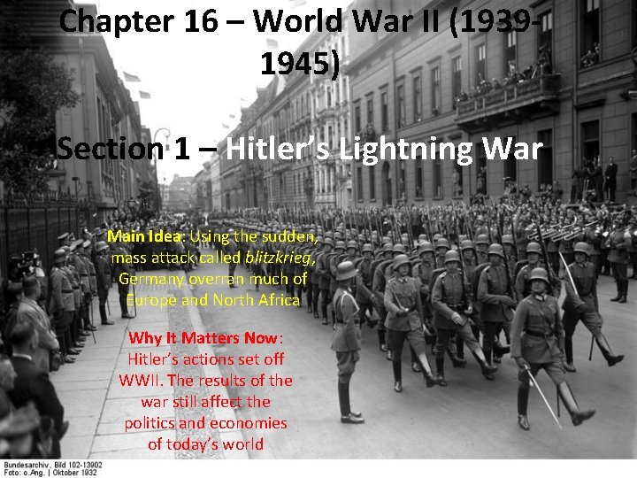 Chapter 16 World War II 19391945 Section 1