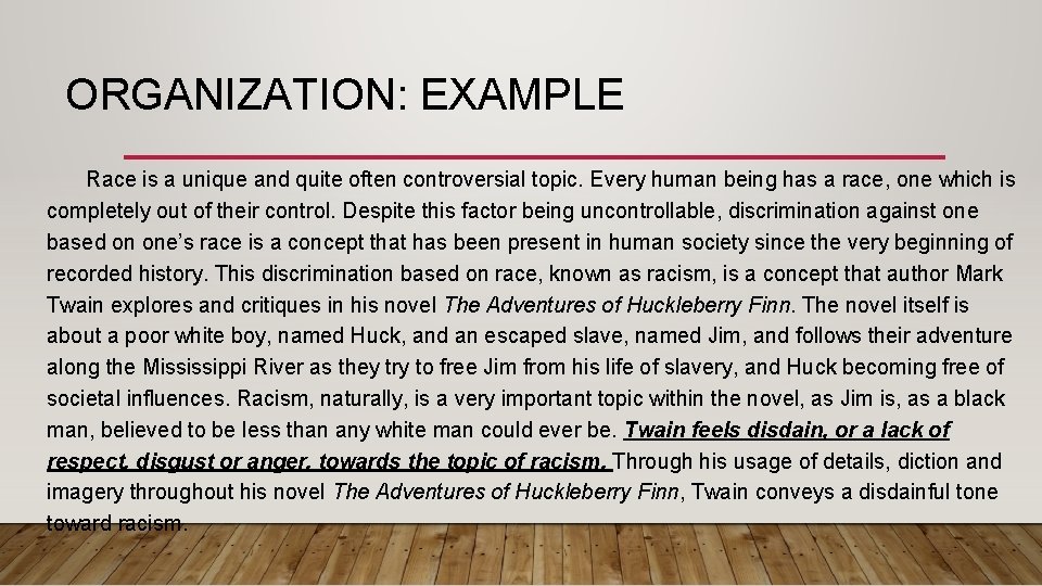 TONE PAPER TRENDS 2018 RUBRIC Organization Evidence and