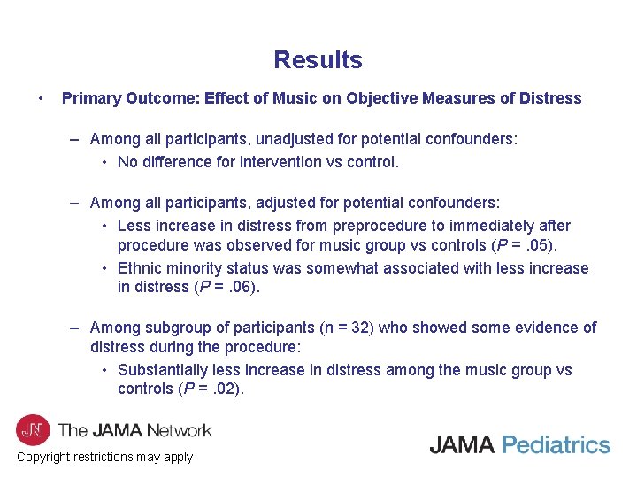 JAMA Pediatrics Journal Club Slides Music in the
