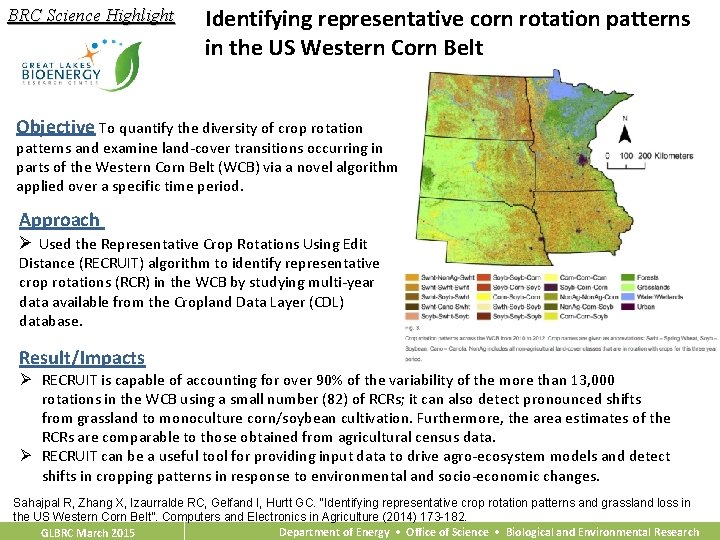 BRC Science Highlight Identifying representative corn rotation patterns
