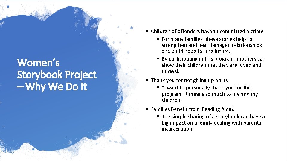 The Womens Storybook Project Connecting children with their