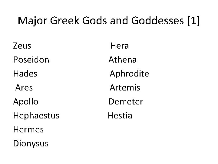 Greek Mythology By Lauren Major Greek Gods and