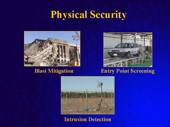 COMBATING TERRORISM TECHNOLOGY SUPPORT TSWG Mission and Objectives
