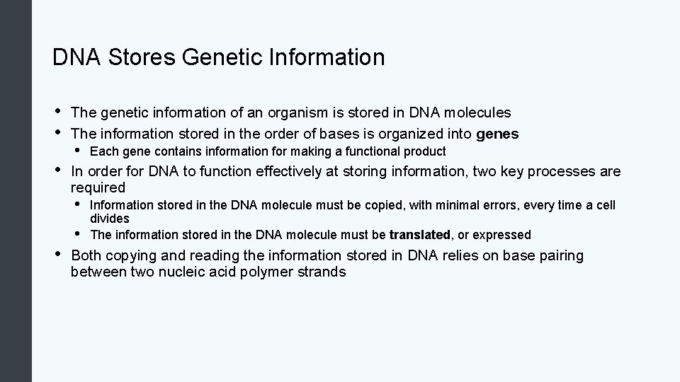 Biology I for NonMajors Module 8 DNA Structure