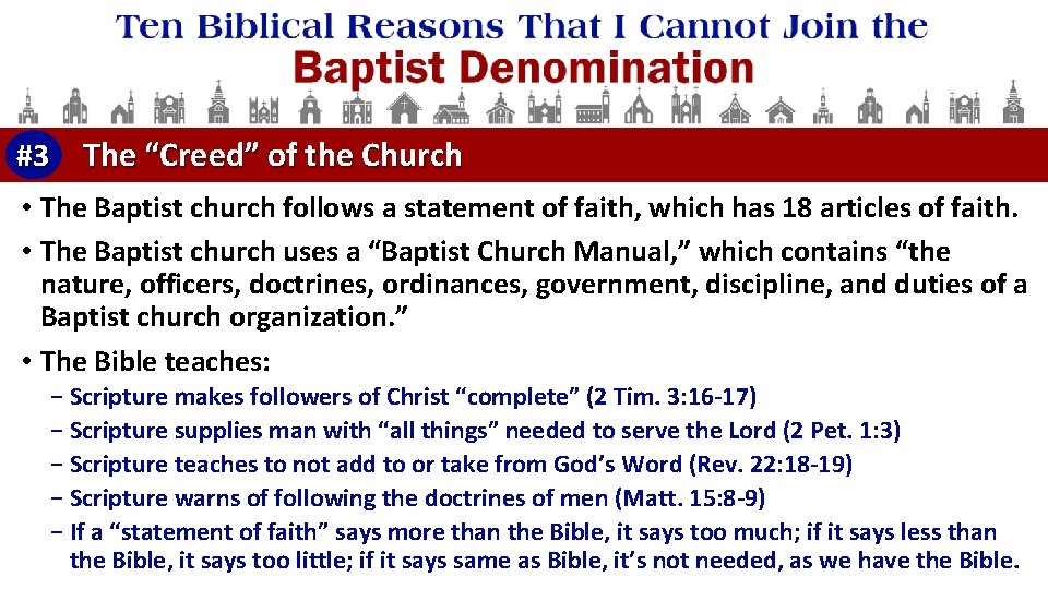 1 The Origin of the Church The Baptist