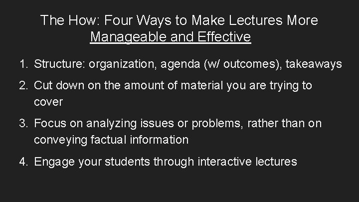 Pedagogy and Lecturing in a Technical Subject Richard