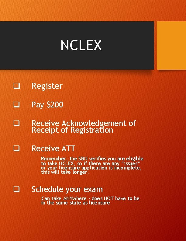 NCLEX and Licensing Candidate Process The Nine Steps