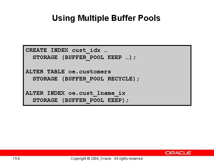 15 Monitoring and Managing Memory Copyright 2004 Oracle