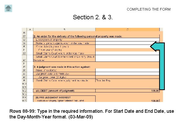 Affidavit for Enforcement Request FORM 20 P COMPLETING