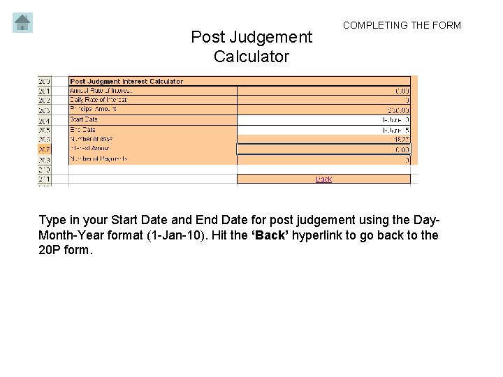 Affidavit for Enforcement Request FORM 20 P COMPLETING