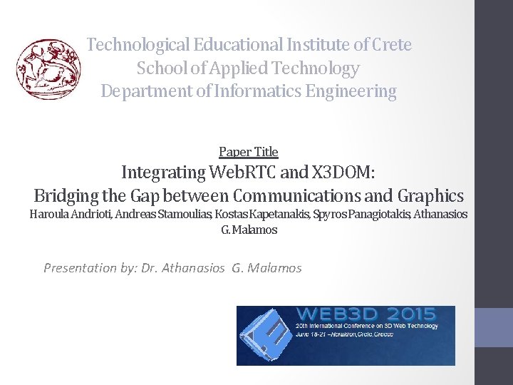 Technological Educational Institute of Crete School of Applied
