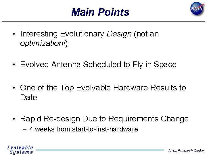 HumanCompetitive Results Evolved Antennas for Deployment on NASAs