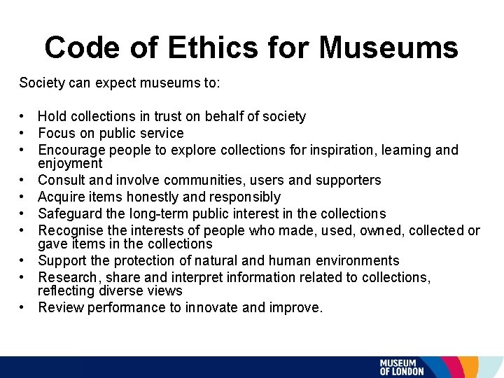 London Museum Development Volunteer Training Bank Introduction to