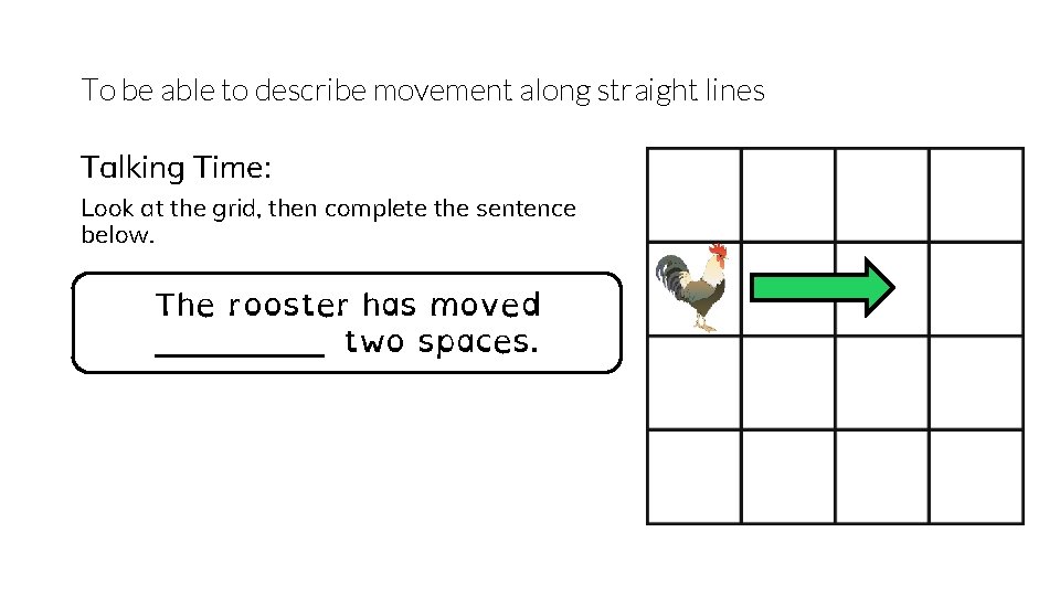 To be able to describe movement along straight
