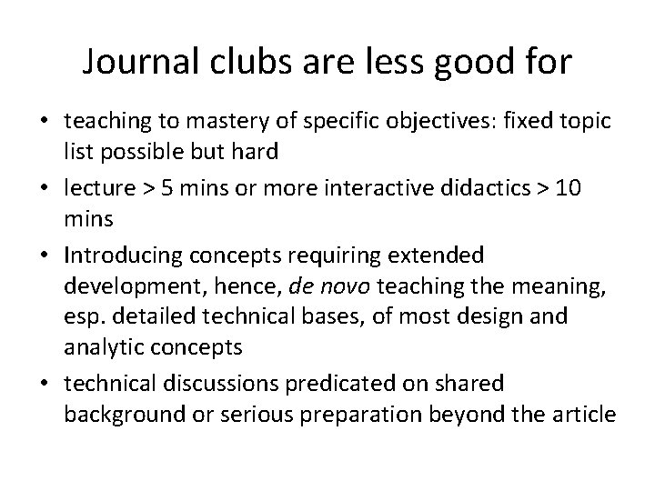 Session 402 Journal Clubs as a Teaching Venue