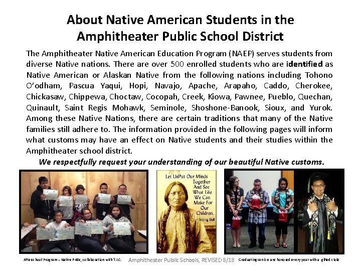 Amphitheater Native American Education Program 2018 2019 Teacher
