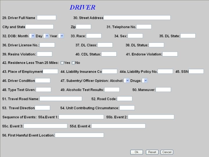ALABAMA UNIFORM TRAFFIC CRASH REPORT Scenario In the
