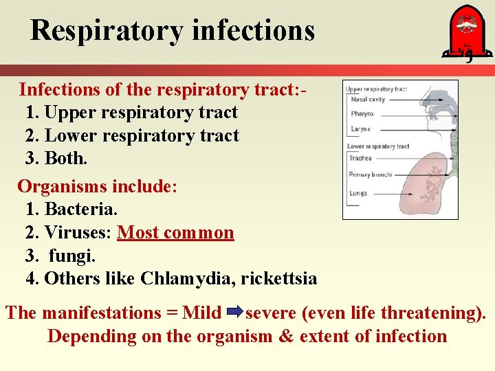 Pathophysiology L 9 Disorders of the respiratory system