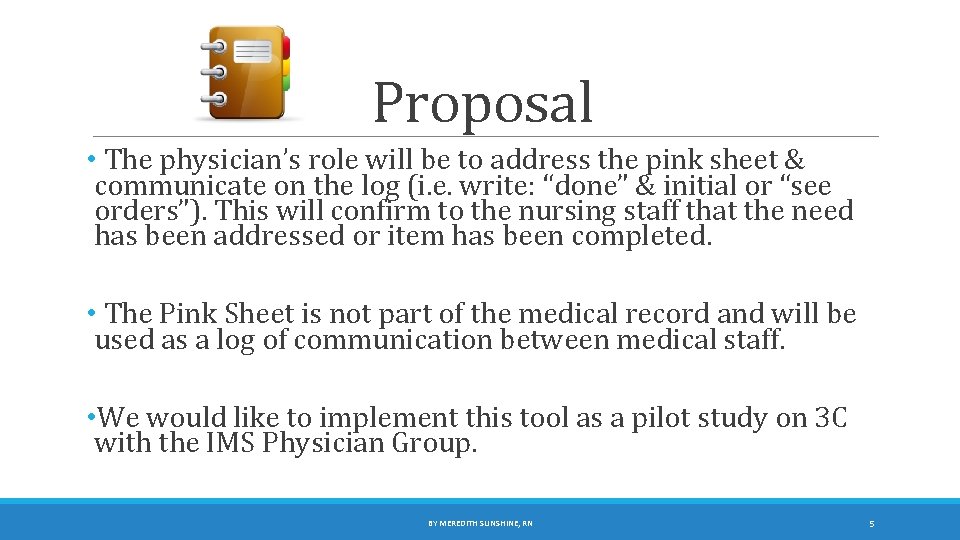 Nursing to Doctor Communication Tool PINK SHEET BY