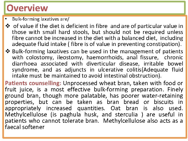First Course Labs Clinical pharmacy Department Diarrhea Constipation