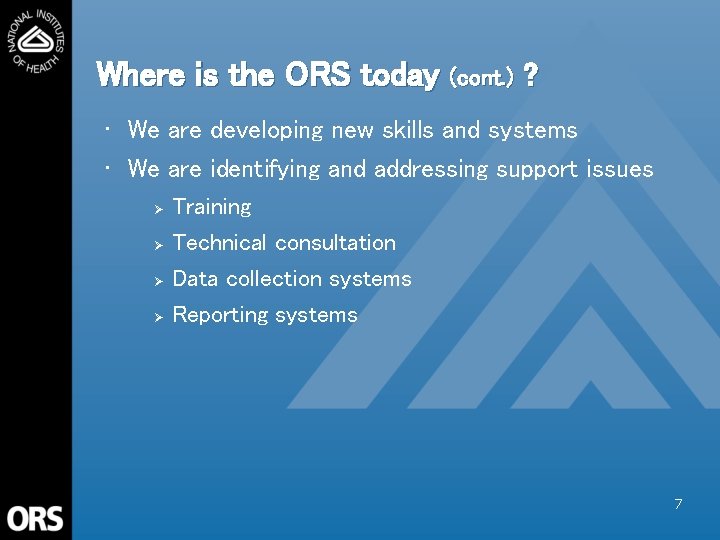 The Importance of Performance Management for the ORS