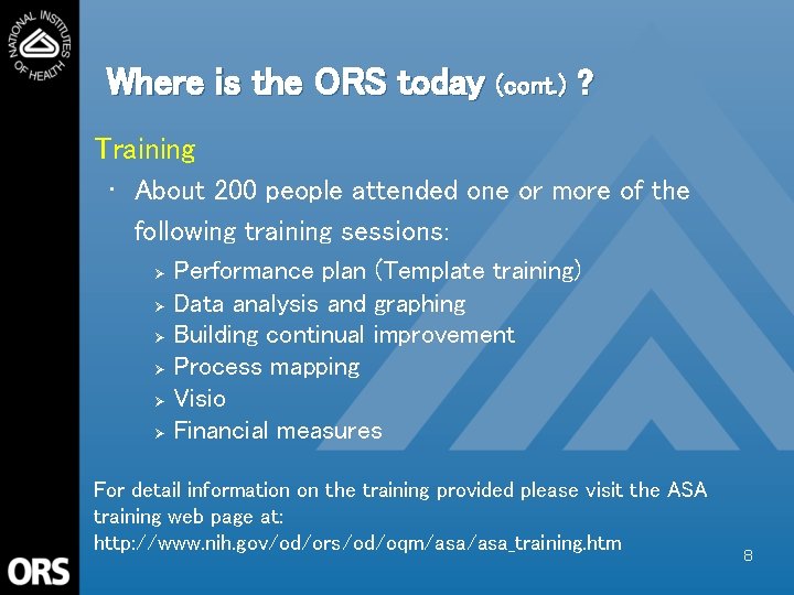 The Importance of Performance Management for the ORS